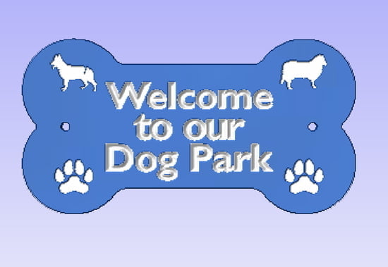 Custom Bone Sign for Dog Parks