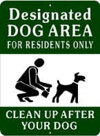 Sign: Designated Dog Relief and Park Area